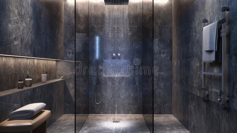 Smart Shower System in Luxurious Bathroom: Water Usage and Temperature ...