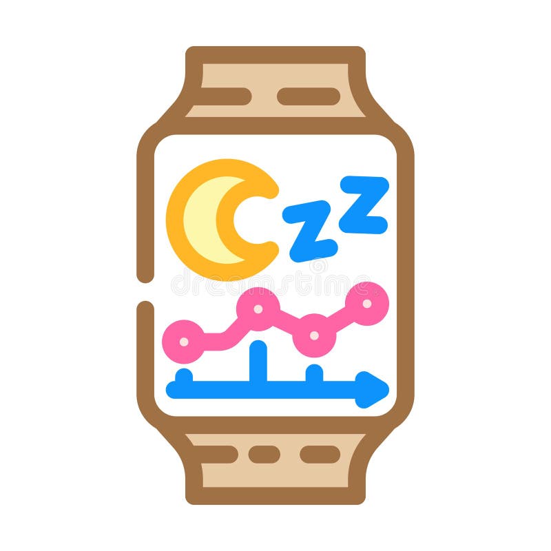 Smart Sleep Tracker Home Color Icon Vector Illustration Stock Vector ...