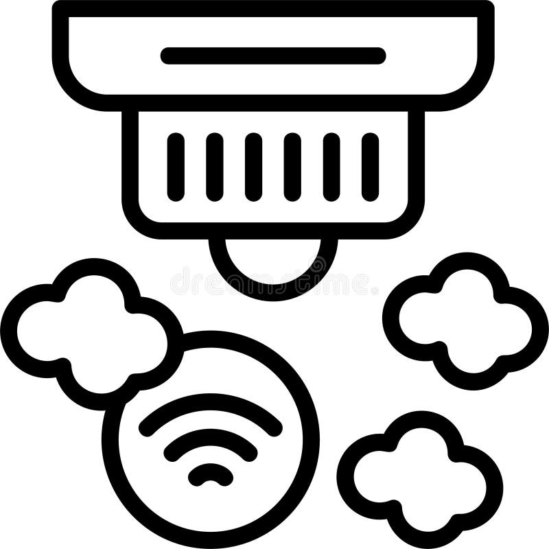 Smart Smoke Detector Vector Icon Stock Vector - Illustration of smoke ...
