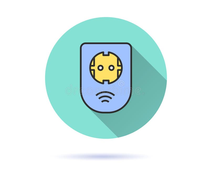 Smart Socket Icon with Long Shadow for Graphic and Web Design. Stock ...