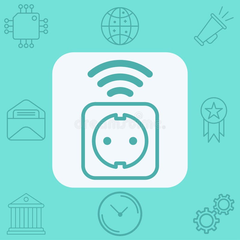 Smart Socket Vector Icon Sign Symbol Stock Illustration - Illustration ...