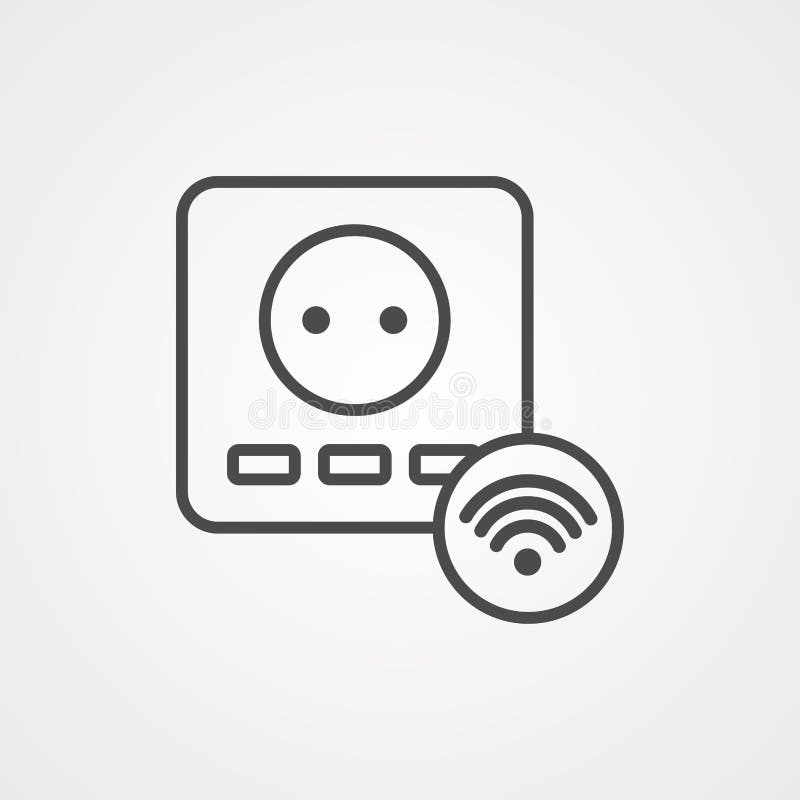 Smart Socket Outlet Flat Icon Stock Vector - Illustration of socket ...