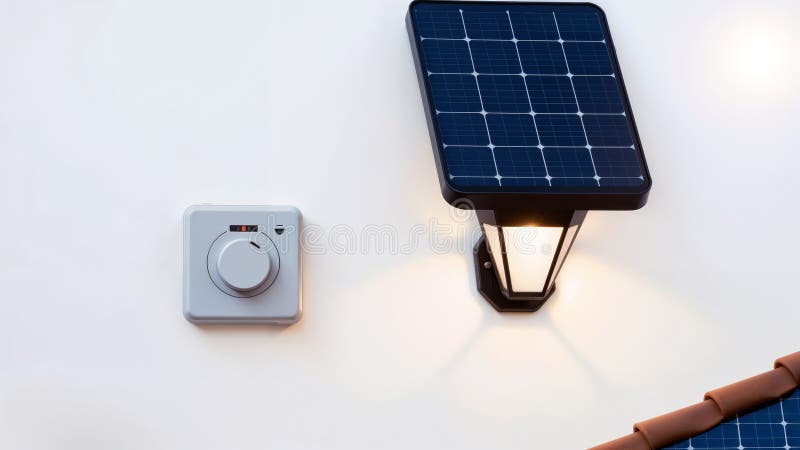 Smart Solar Wall Lamp with Dimmer Switch, Generative Ai Stock ...