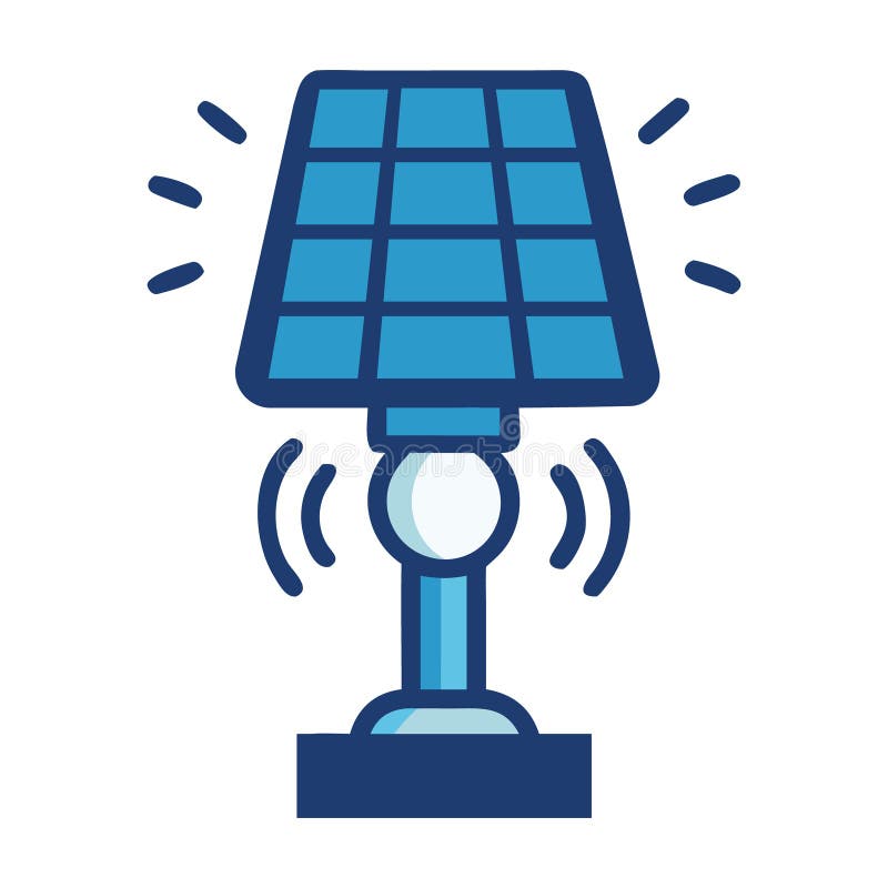 Smart Solar Panel Energy Lamp Icon Stock Vector - Illustration of green ...