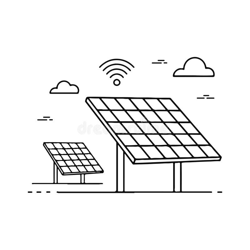 Smart Solar Panel System with Wireless Connection. Solar Panels with Wi ...