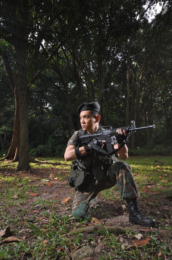 Smart Soldier Defending the Country Stock Image - Image of officer ...