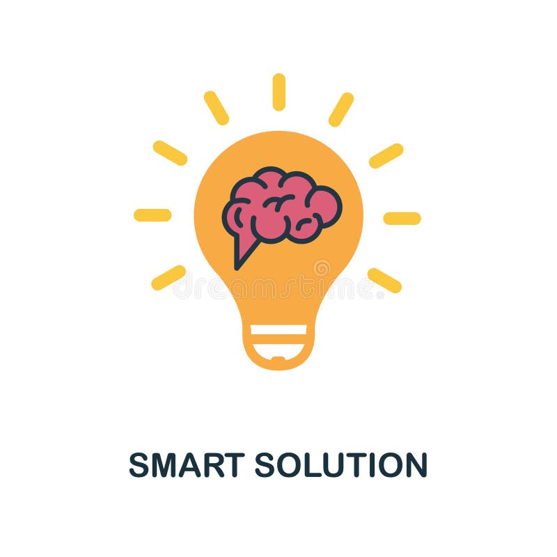 Smart Solution Flat Icon. Monochrome Style Design from Online Education ...