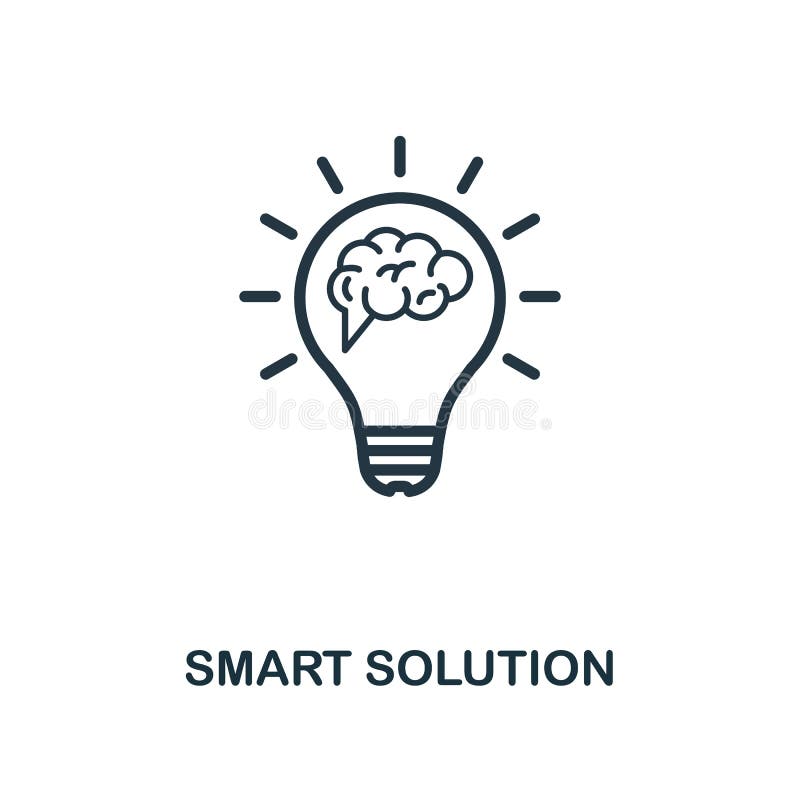 Smart Solution Icon Outline Style. Thin Line Creative Smart Solution ...