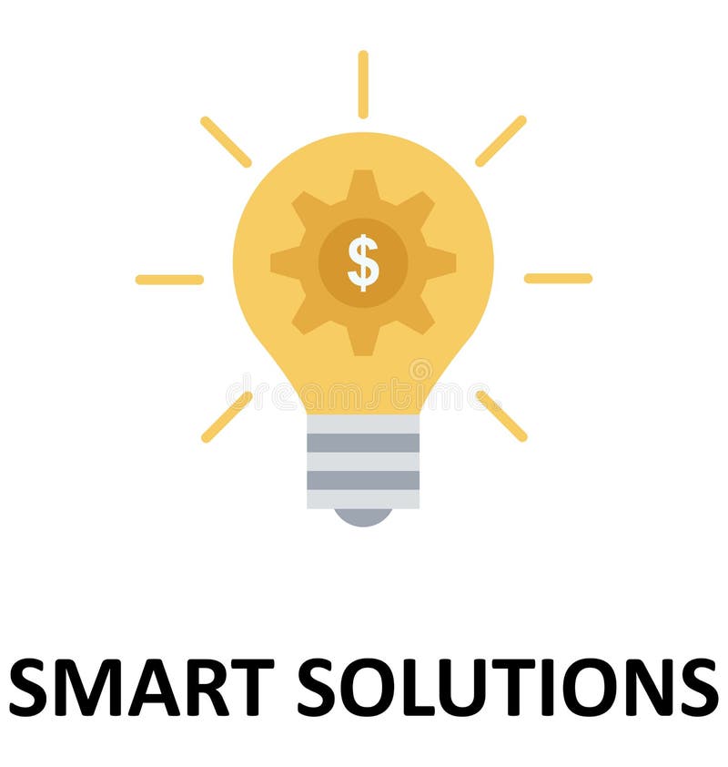 Smart Solution Isolated Color Vector Illustration Icon Stock Vector ...