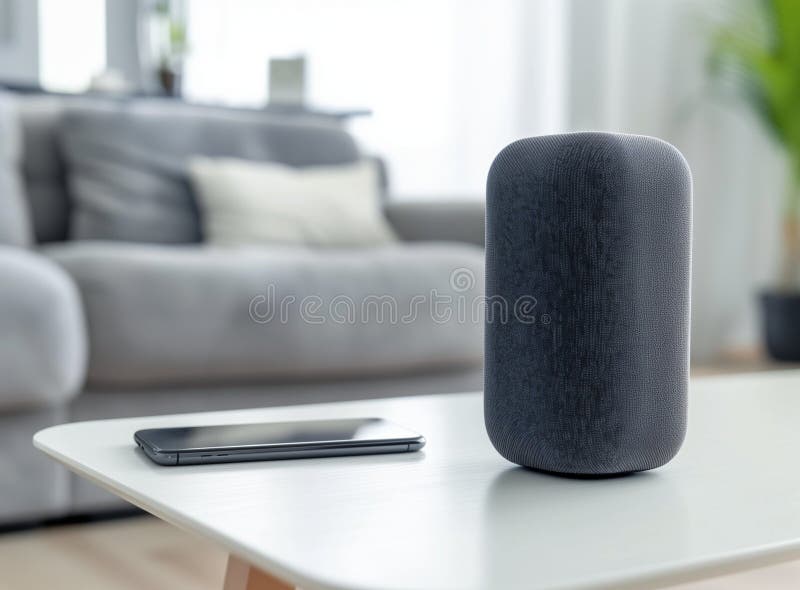 Smart Speaker Device in Living Room. Intelligent Assistant in Smart ...