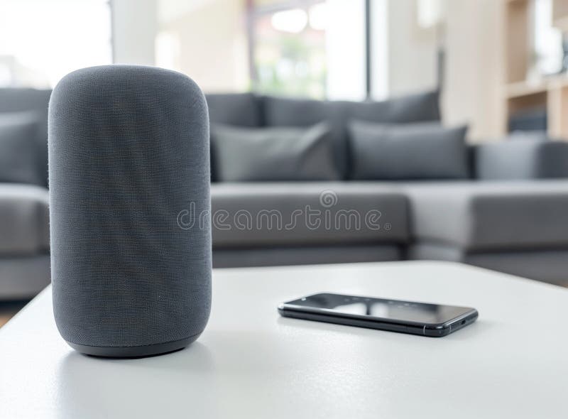 Smart Speaker Device in Living Room. Intelligent Assistant in Smart ...