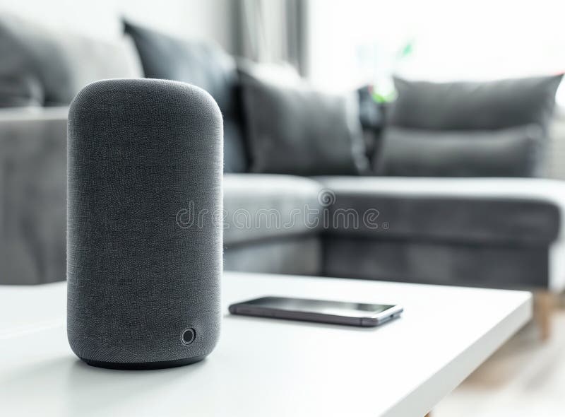 Smart Speaker Device in Living Room. Intelligent Assistant in Smart ...