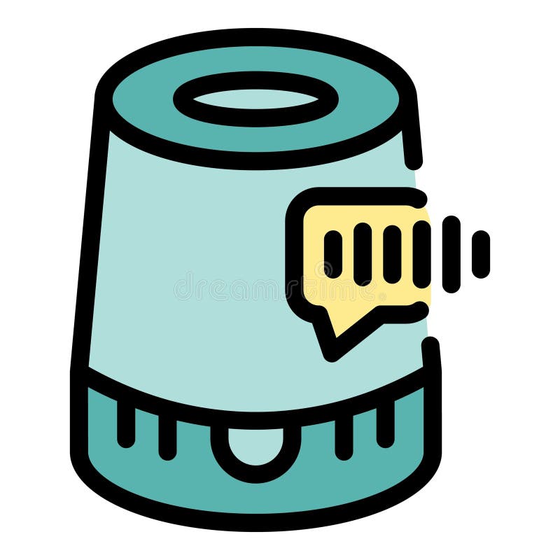 Smart Speaker Giving Voice Assistant Answer Icon Stock Vector ...