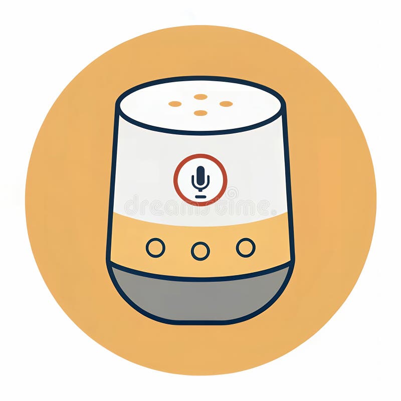 Smart Speaker Icon, Voice Assistant Device Stock Illustration ...