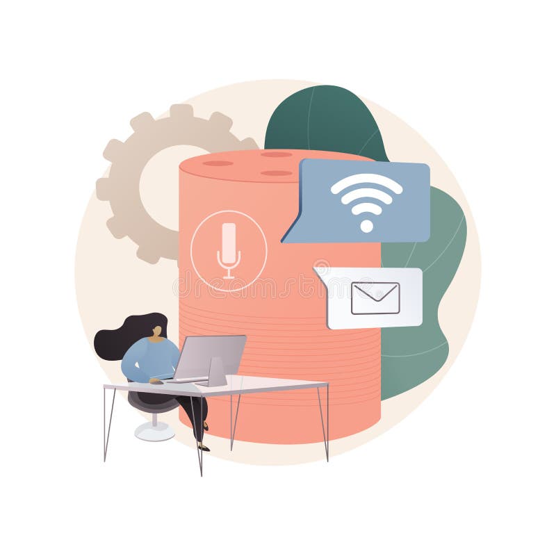 Smart Speaker Office Controller Abstract Concept Vector Illustration ...