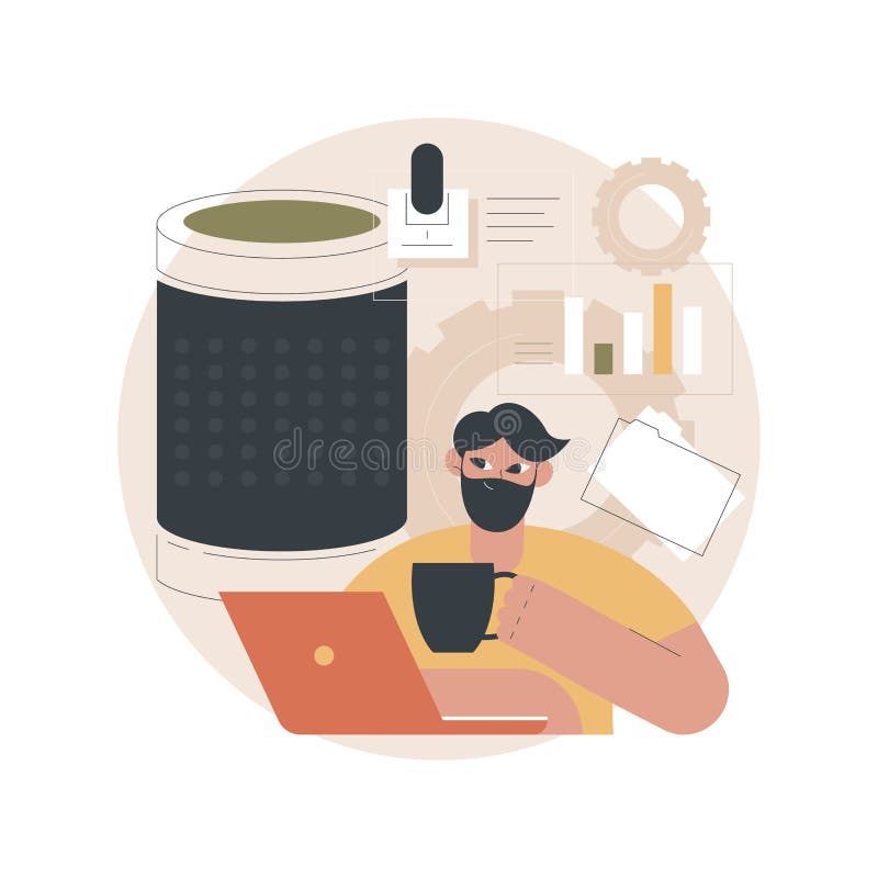 Smart Speaker Office Controller Abstract Concept Vector Illustration ...