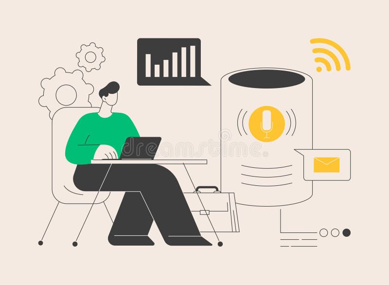 Smart Speaker Office Controller Abstract Concept Vector Illustration ...