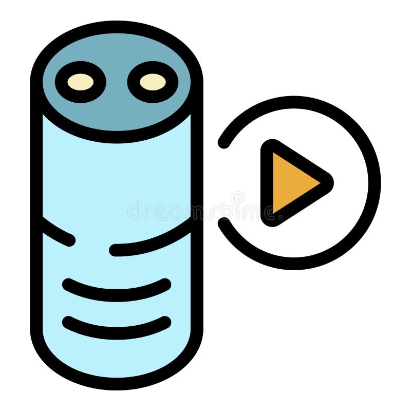 Smart Speaker Play Icon Color Outline Vector Stock Vector ...