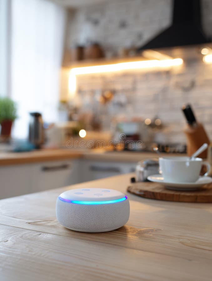 Smart Speaker Responds in Bright Kitchen while Simplifying daily Tasks during Morning Routine in ...