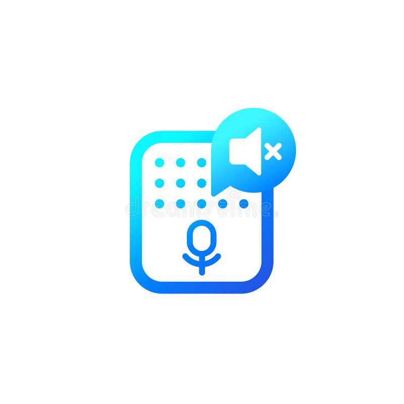 Smart Speaker, Sound Off Icon on White Stock Vector - Illustration of ...