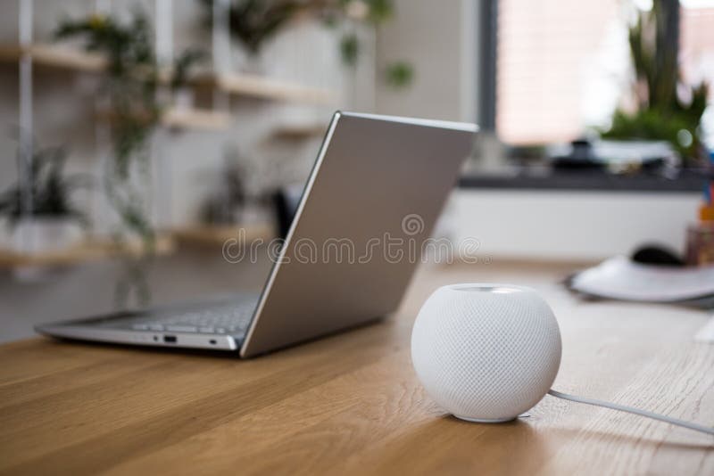 Smart Speaker on Table Desk, Voice Controlled, Device, Smart Home ...