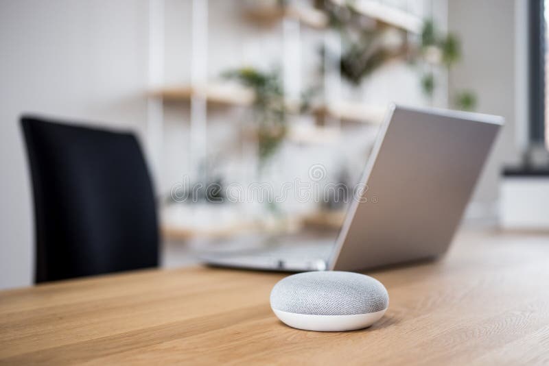 Smart Speaker on Table Desk, Voice Controlled, Device, Smart Home ...