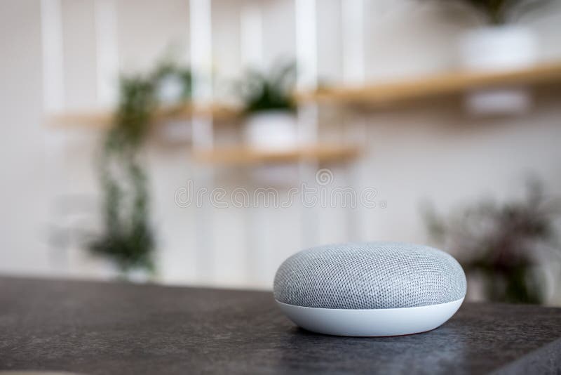 Smart Speaker on Table Desk, Voice Controlled, Device, Smart Home ...