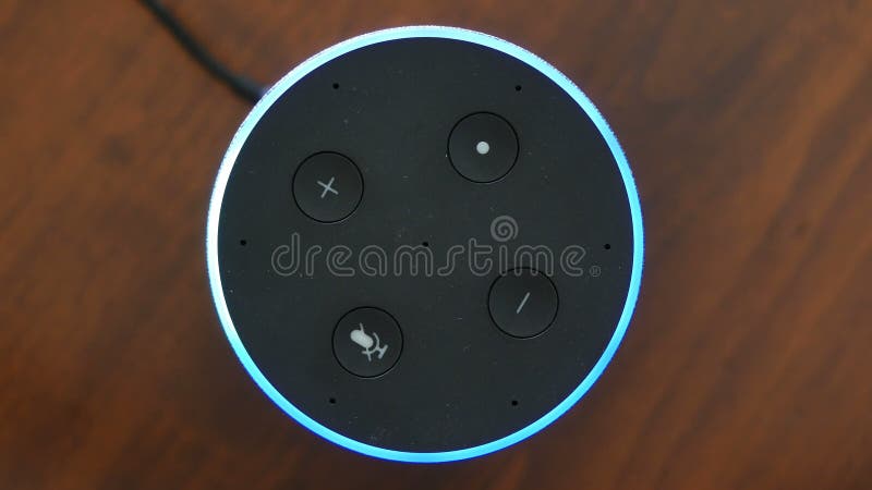 Smart Speaker Top View Artificial Intelligence Assistant Voice Control ...