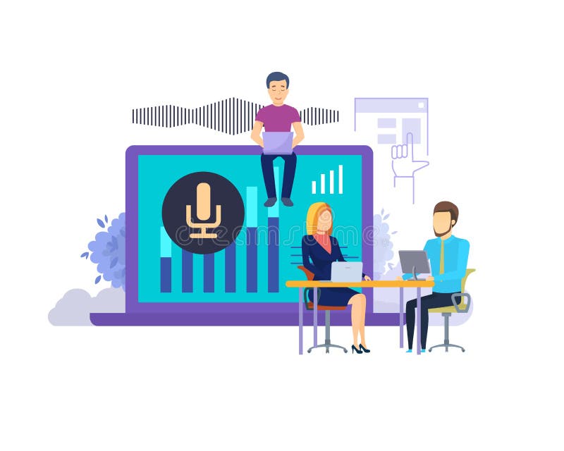 Smart Speaker Or Voice Assistant. Virtual Human Control Voice Assistant ...