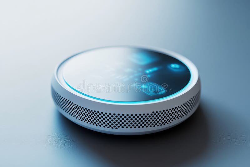 Smart Speaker with Voice Assistant on a Sleek Surface in a Modern ...