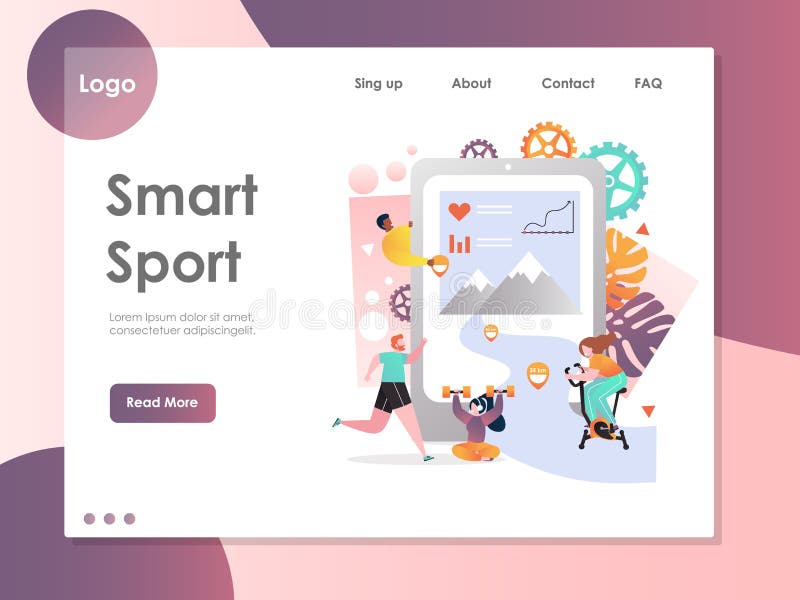 Smart Sport Vector Website Landing Page Design Template Stock Vector ...