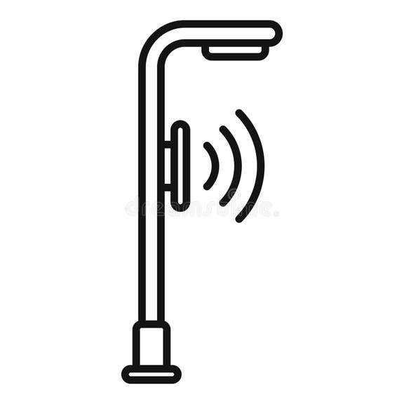 Smart Stop Control Icon Outline Vector. Road Sensor Stock Illustration ...