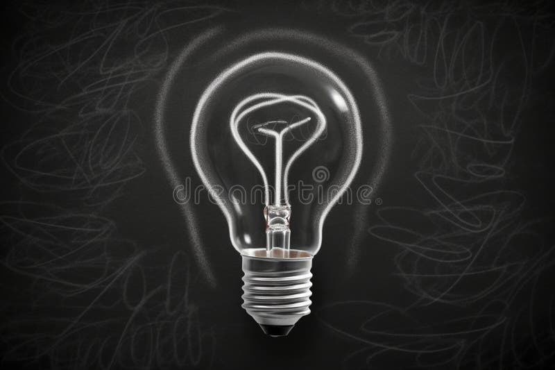 Smart Strategy Concept, Light Bulb Drawing on Chalkboard Symbolizes a ...