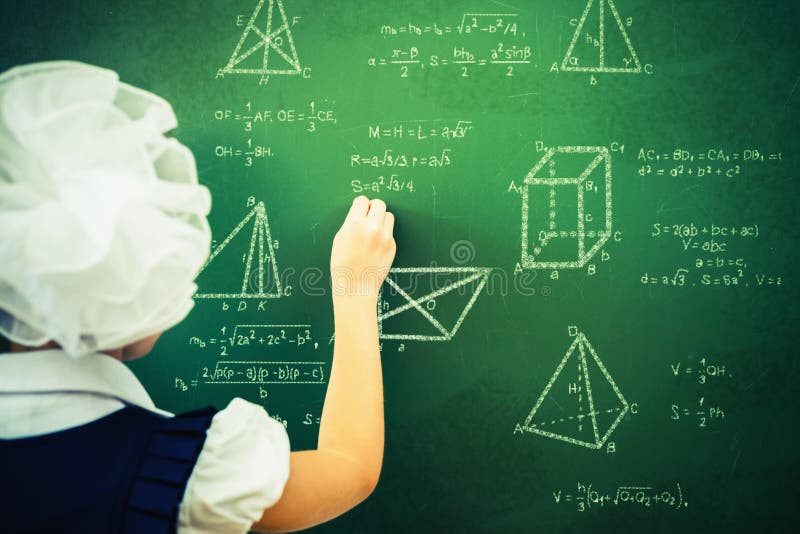 Smart Student or Teacher Drawing Mathematic Formula at Blackboard Stock ...