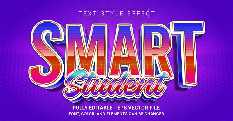 Smart Student Text Style Effect. Editable Graphic Text Template Stock ...