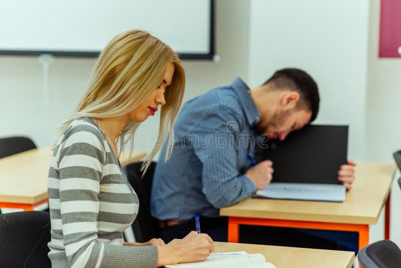 Smart Students Studying and Learning Taking Notes Stock Image - Image ...