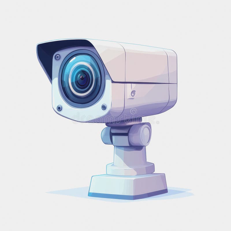 Smart Surveillance System Camera on White Background High Resolution ...