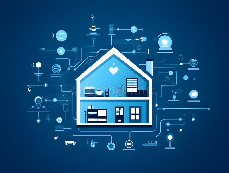 Smart System Management and Smart Home Technologies Concept with ...