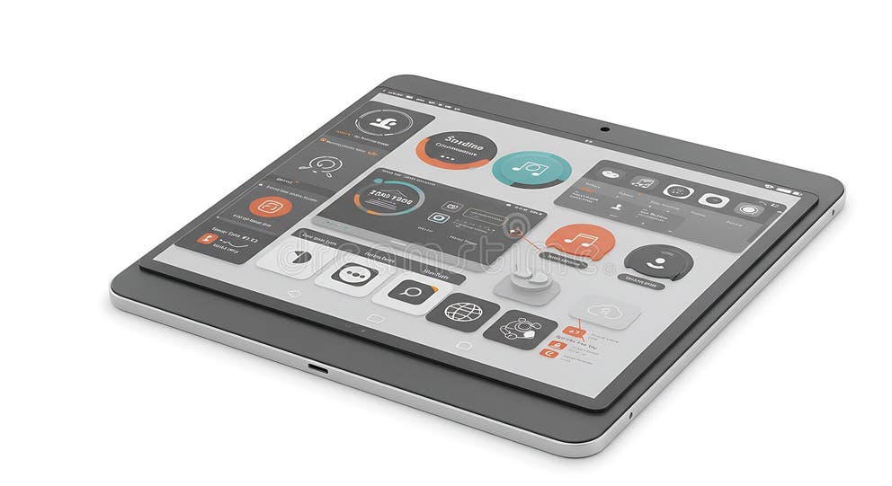 Smart Tablet UI Design stock illustration. Illustration of design ...