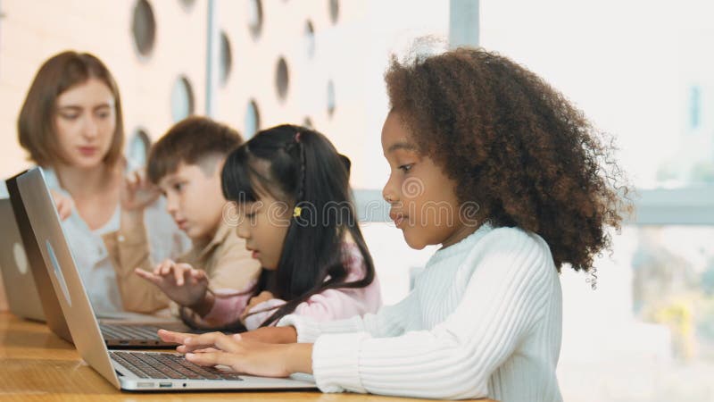 Teacher Check Student Answer while Learner Using Laptop. Site View ...