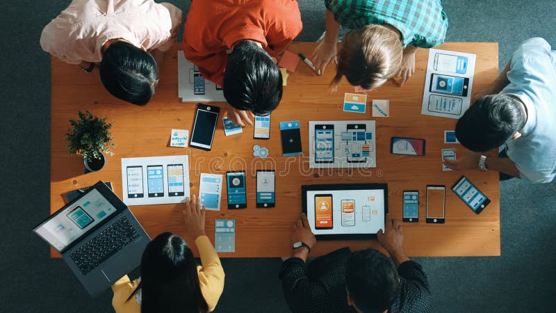 Smart Team Working Together while Brainstorm about Ux Ui Design ...