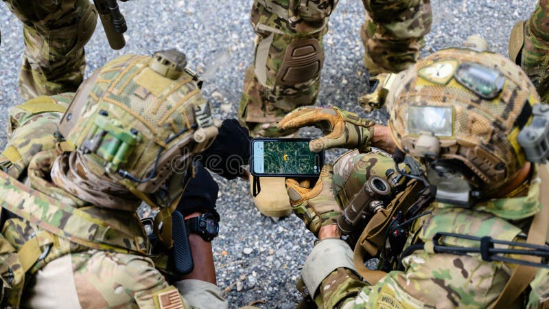 Expert Team of Soldiers Attacking Enemy during Military Operation, Army ...