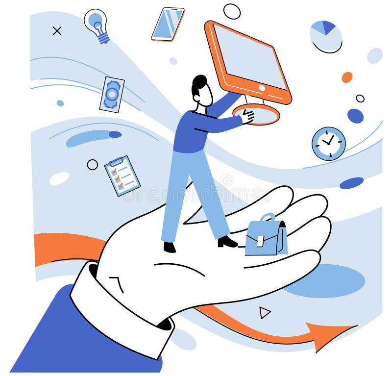 Smart Tech Savy Person Working on Laptop. Introduces Modern Technologies and Knowledge into ...