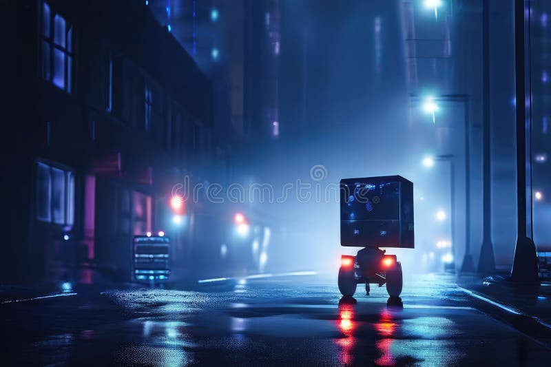 Smart Technologies. Robot on the City Street Stock Photo - Image of ...