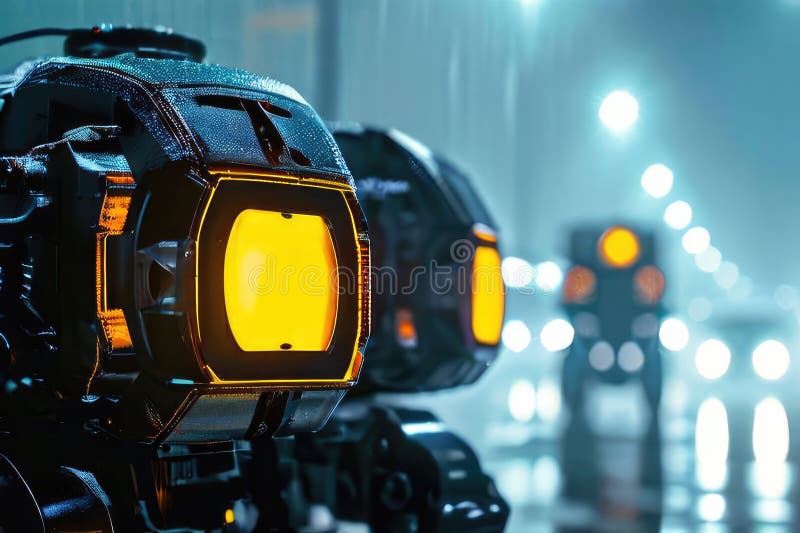 Smart Technologies. Robots on the City Street Stock Image - Image of ...