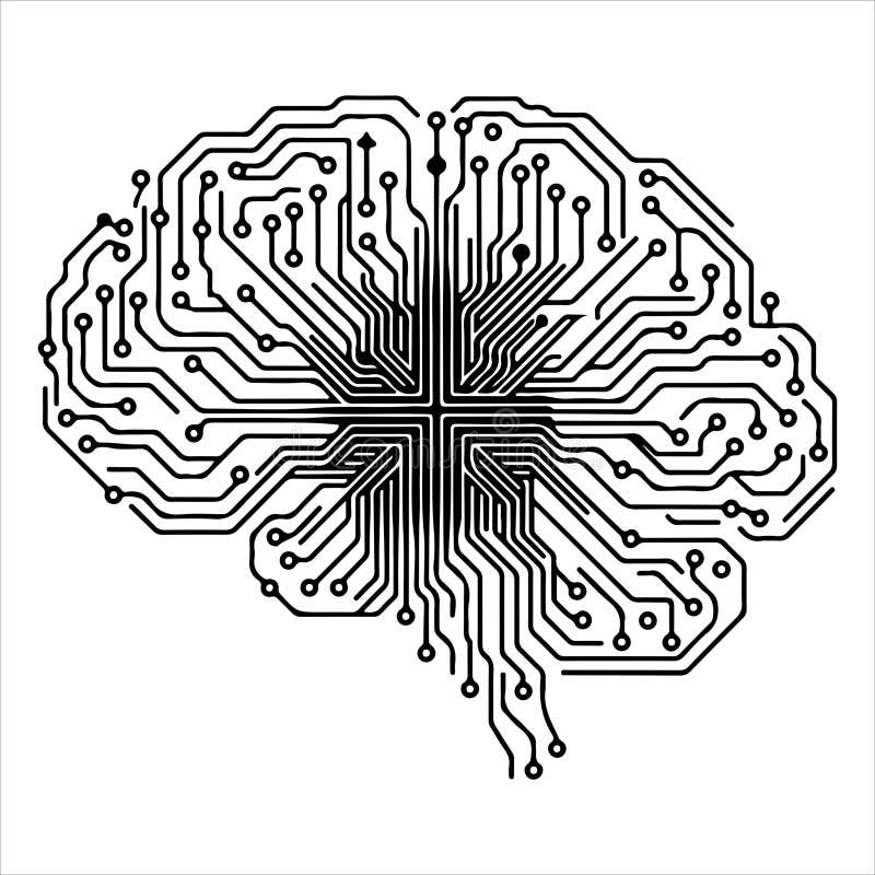 Smart Technology Circuit Head AI Brain Vector Icon Stock Vector ...