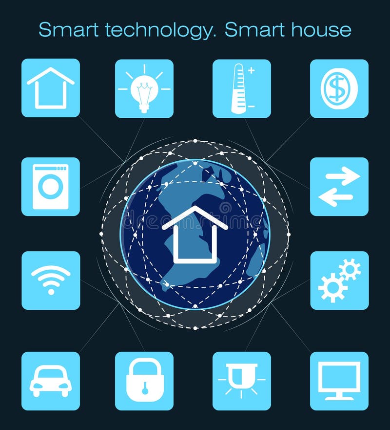 Smart Technology . Concept with Globe Ubiquitous Smart Home Stock ...