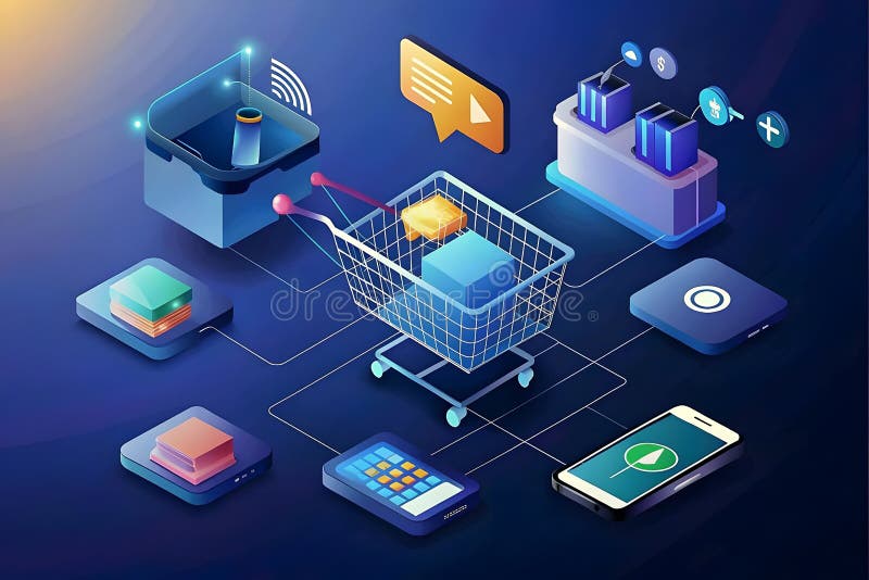 Smart Technology Ecosystem Isometric Digital Devices Connectivity Stock ...