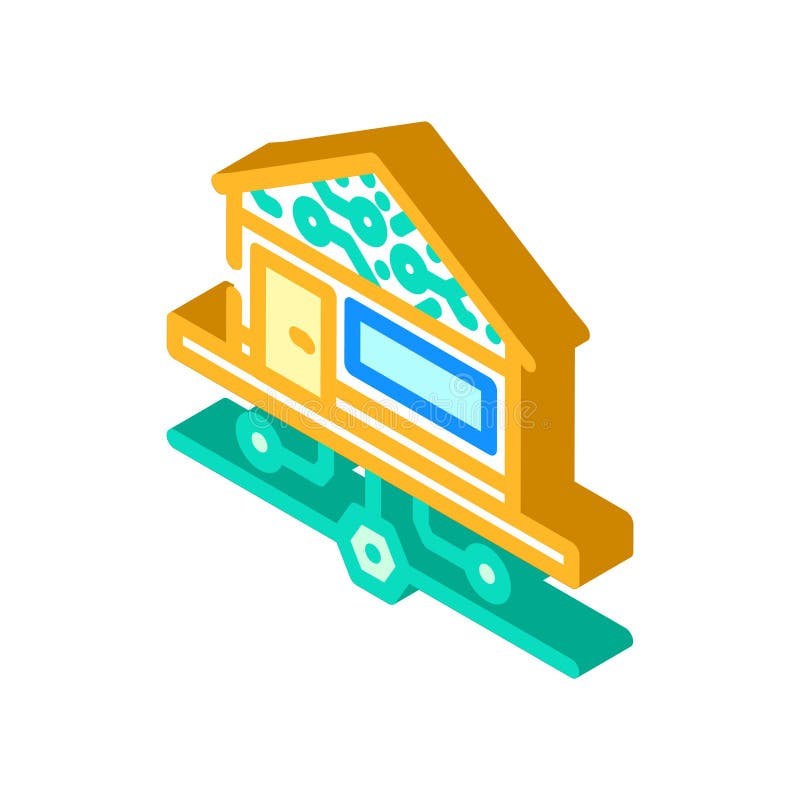 Smart Technology Green Building Isometric Icon Vector Illustration ...