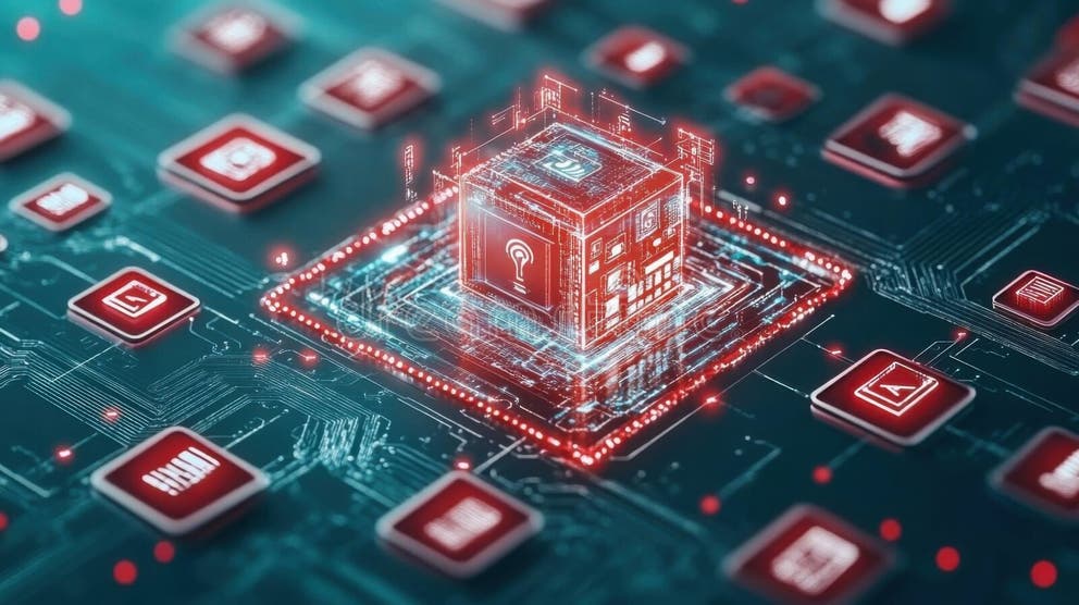 Smart Technology, IoT Network Architecture Stock Illustration ...